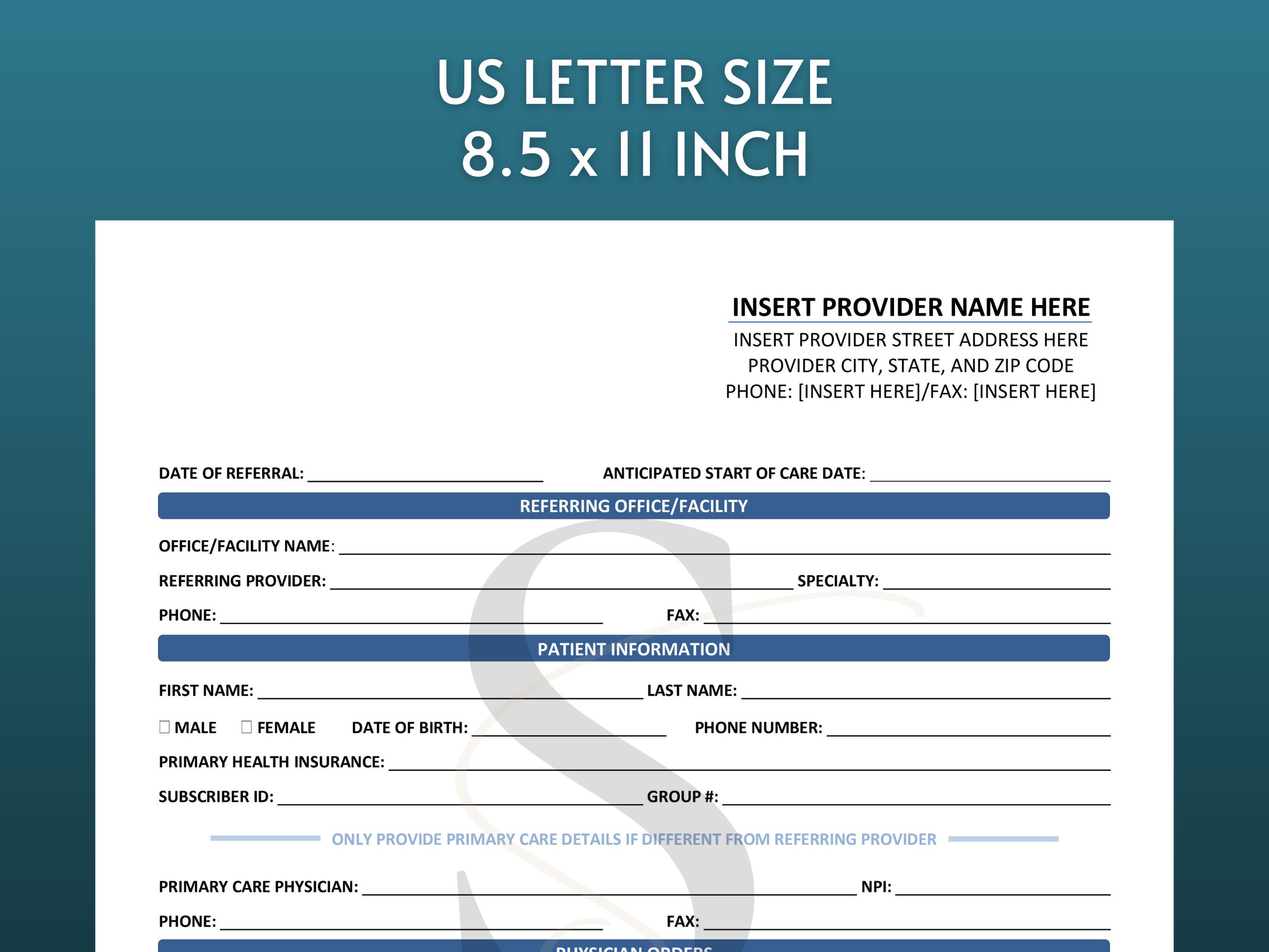 Printable Home Health Care Referral Form Template Digital Download Home ... Printable Home Health Care Referral Form Template Digital Download Home ...