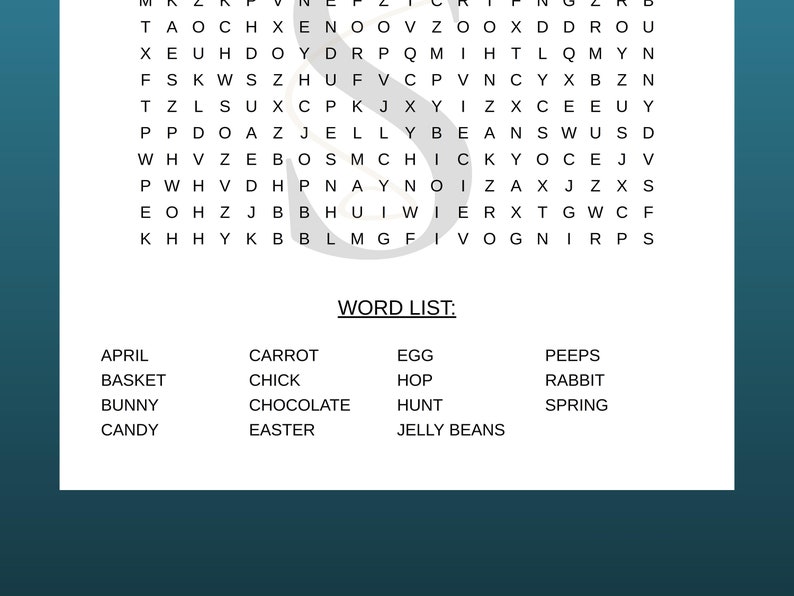 Printable Easter Word Search Digital Download Fun and Practical Busy ...