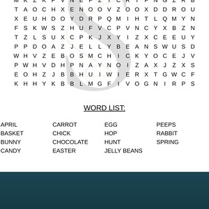 Printable Easter Word Search Digital Download Fun and Practical Busy ...