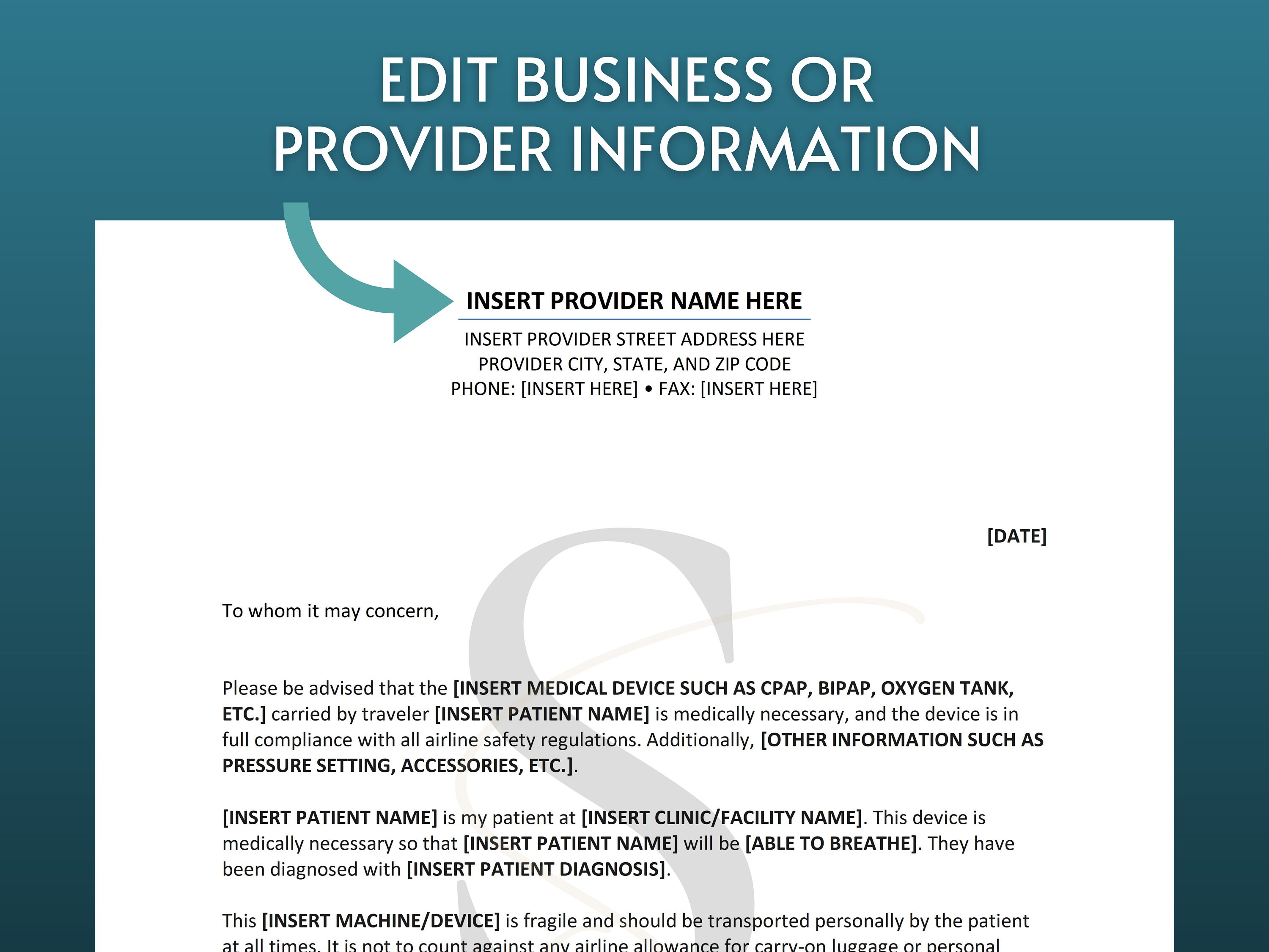 Printable Letter of Medical Necessity Template Medical Office - Etsy ...