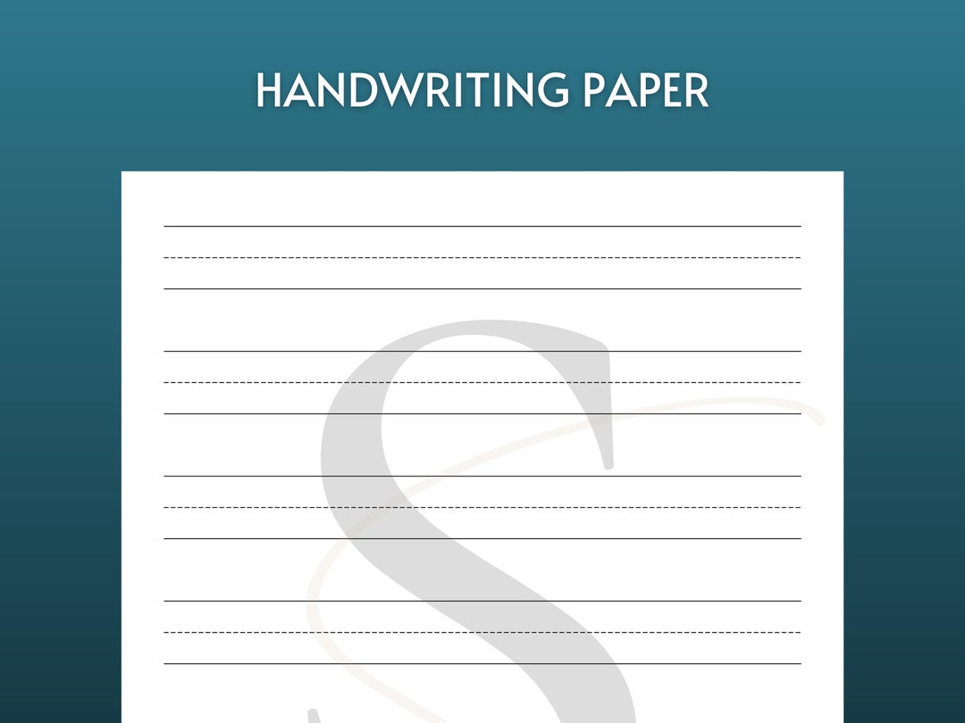 Printable Handwriting Paper Writing Practice Sheets Blank Handwriting ...