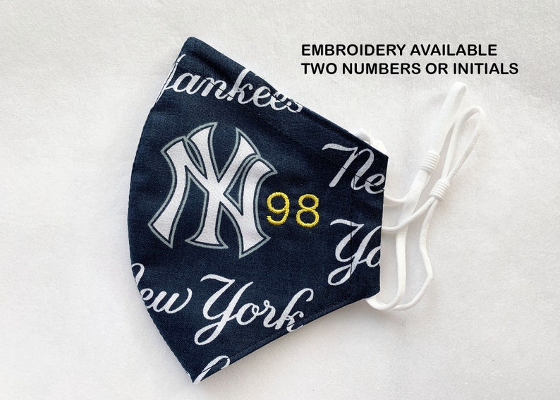 Handmade filter pocket New York Yankees face mask reusable | Etsy