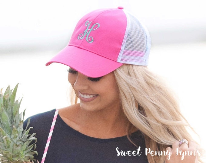 Monogram Cap, Monogram Hat, Monogram Baseball Cap, Monogram Baseball Hat, Monogram Trucker Cap ...