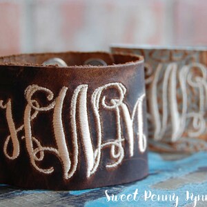 Monogram Cuff Personalized Cuff Leather Cuff Personalized - Etsy