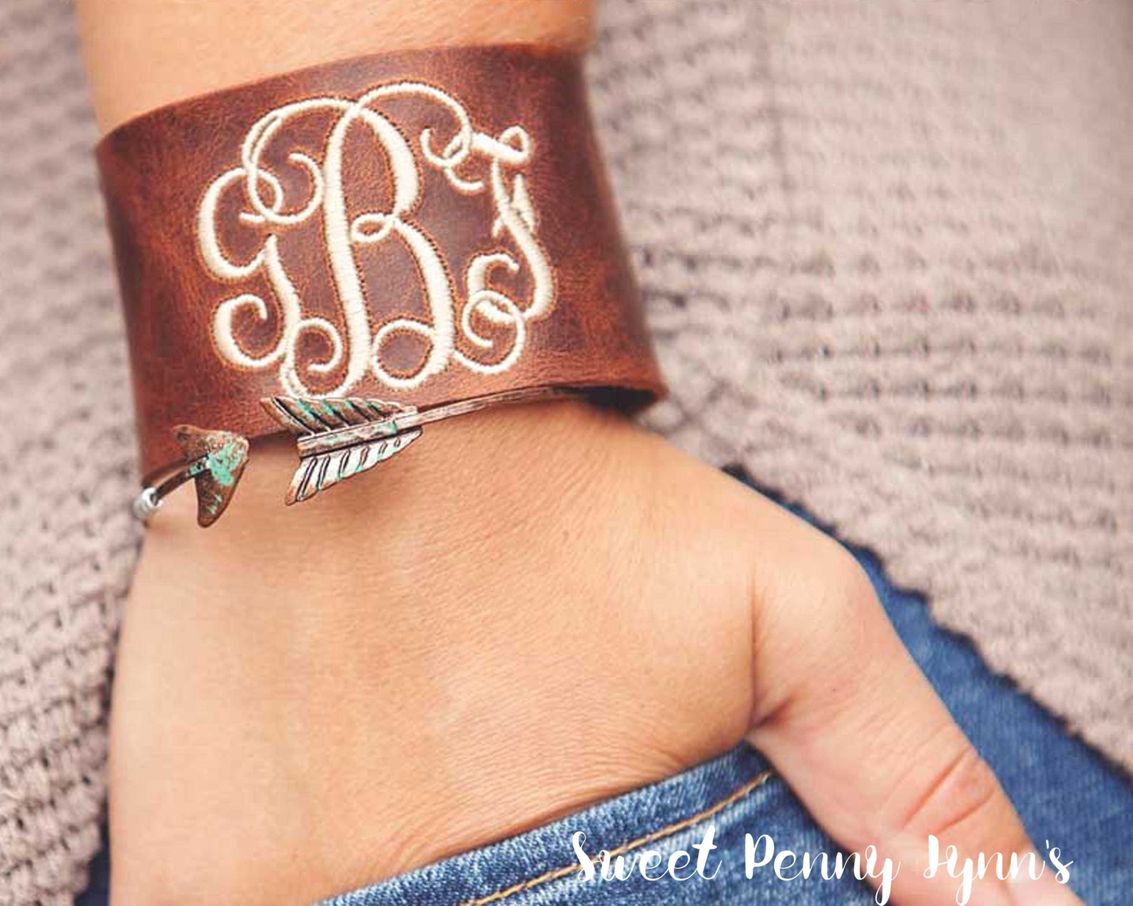 Monogram Cuff Personalized Cuff Leather Cuff Personalized - Etsy