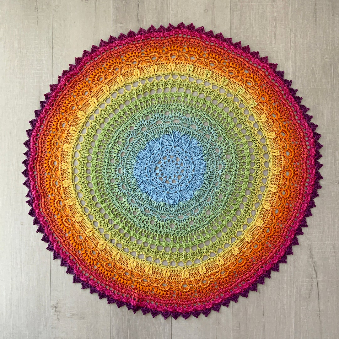 Crochet Mandala Blanket Pattern Crochet Home Decor Throw - Etsy