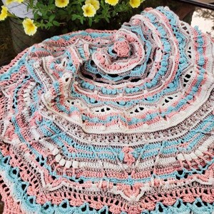 Round Blanket Crochet Pattern Crochet Home Decor Throw - Etsy