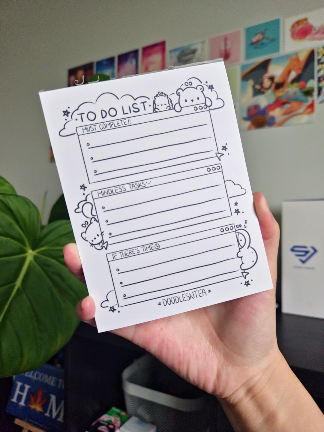 To Do List Notepad Minimal Monochrome Animal Design for Task and Time ...