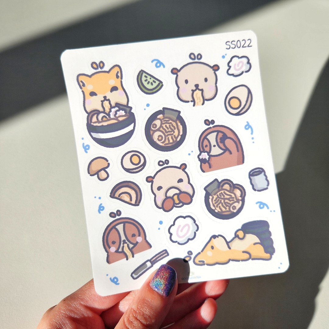 Ramen Noodle Stickers With Doodlesntea Oc's for Planners - Etsy