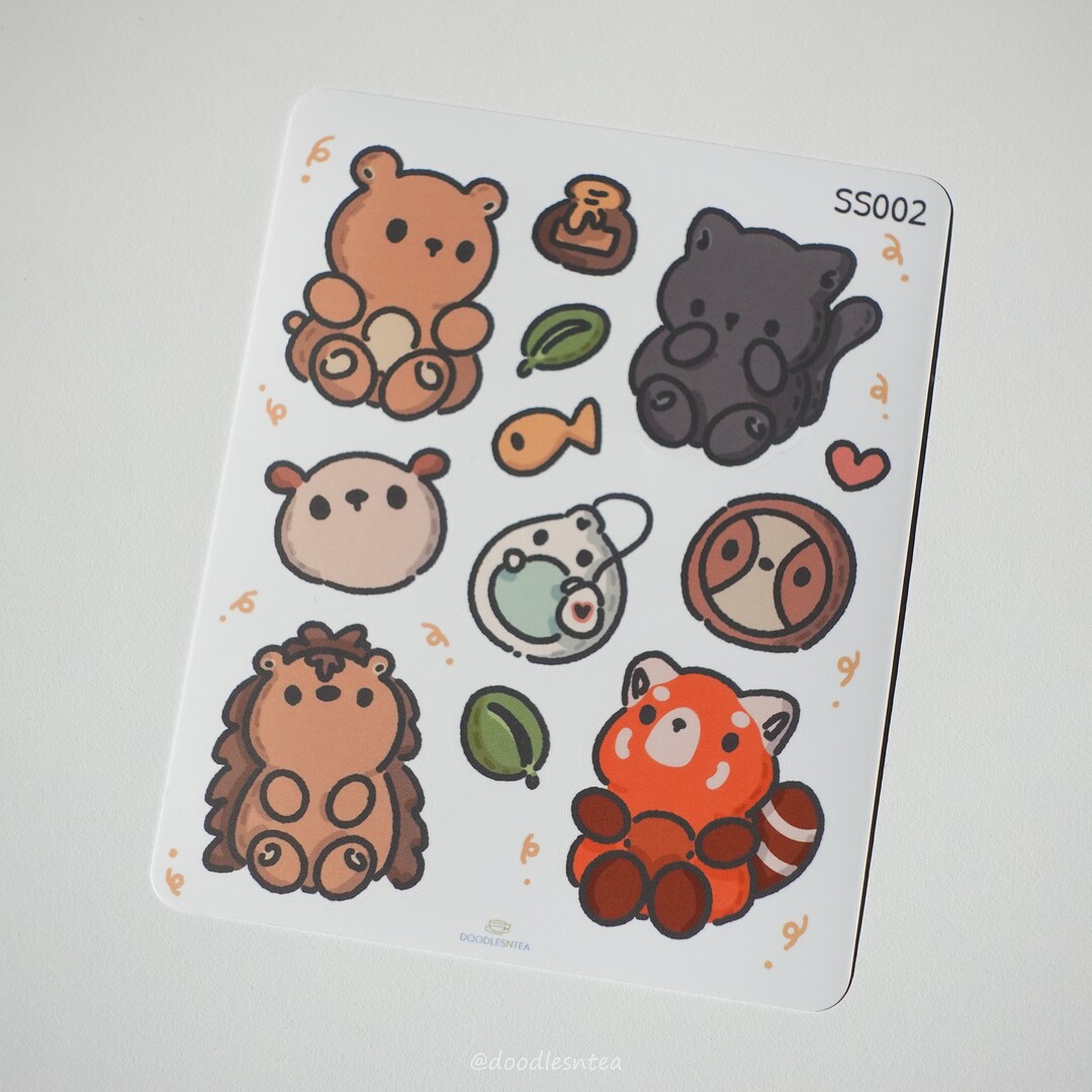 Plushie Stickers of Doodlesntea Oc's for Bullet Journals and Planners ...