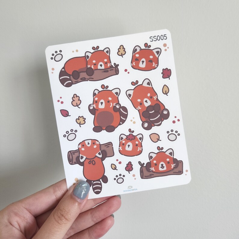 Red Panda Sticker Cute Animal Stationery - Etsy