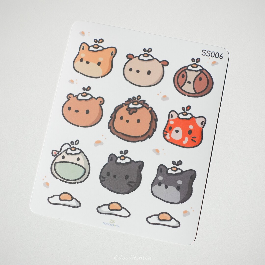 Cute Egg Stickers With Doodlesntea Oc's for Bujo and Agendas ...