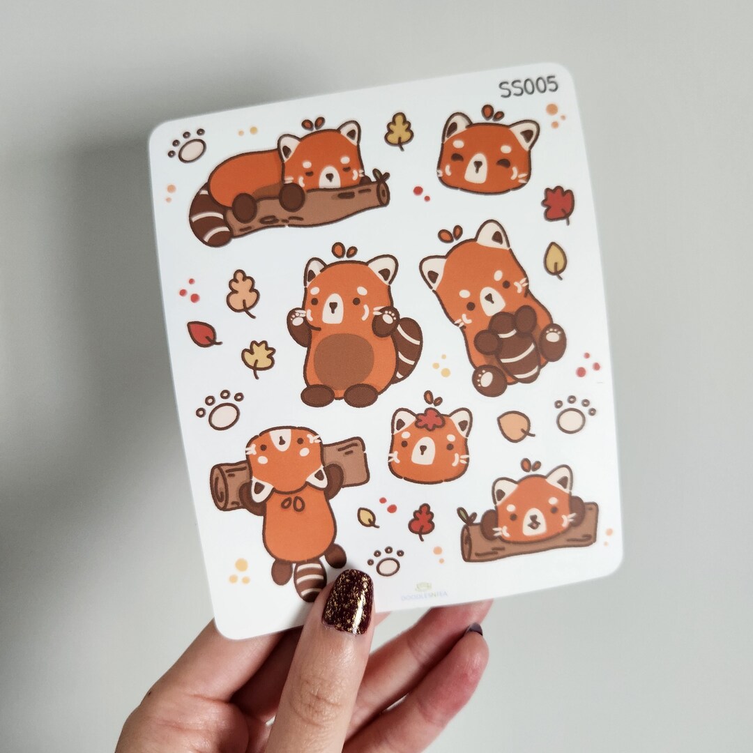 Red Panda Sticker Cute Animal Stationery - Etsy