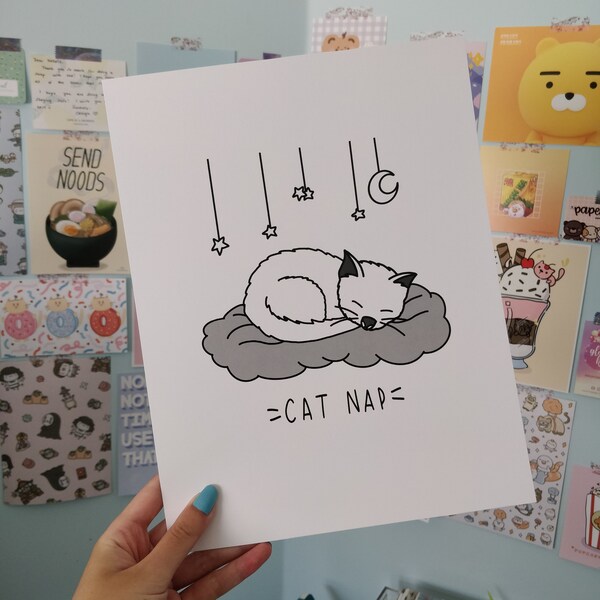 Cat Nap Poster - Etsy