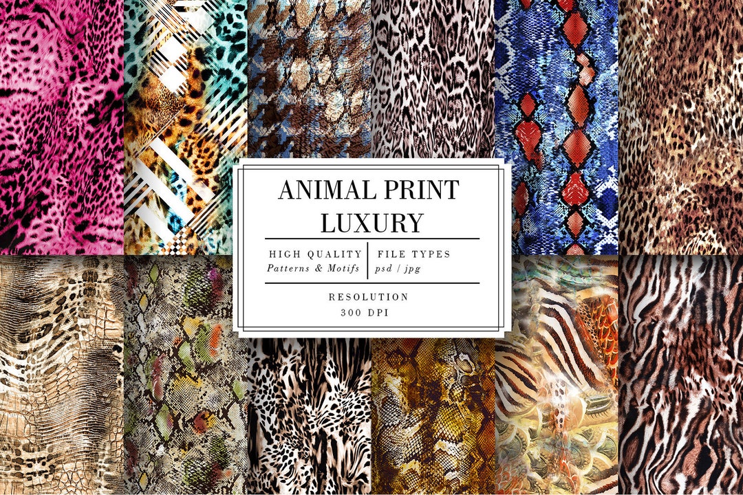 Animal Print Digital Paper Seamless Tiger Print Fabric Patterns ...