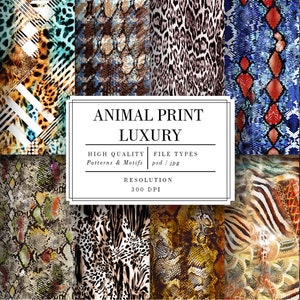 Animal Print Digital Paper Seamless Tiger Print Fabric Patterns ...