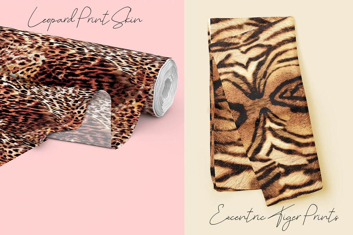 Animal Print Digital Paper Seamless Tiger Print Fabric | Etsy