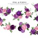 Pink and Purple Floral Bouquets Clipart Digital Instant - Etsy