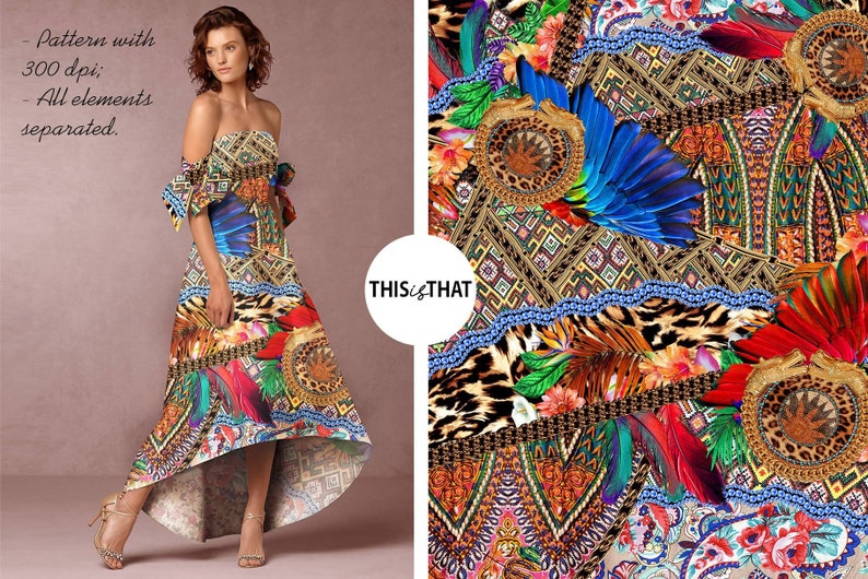 Mix Patterns Pattern With Seamless Fabric Clipart Instant - Etsy