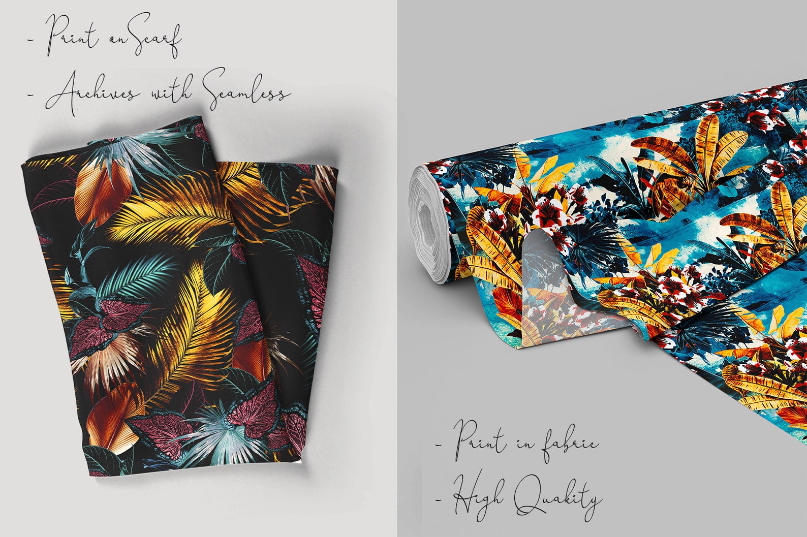 Tropical Leaves Digital Paper Leaf Clip Art Greenery Clipart | Etsy