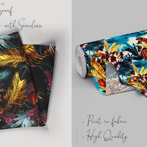 Tropical Leaves Digital Paper, Leaf Clip Art Greenery Clipart Foliage ...