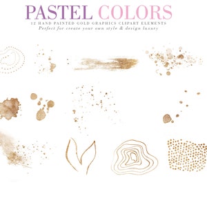 Pastel Watercolor Brush Strokes Clipart. Pastel Watercolor - Etsy