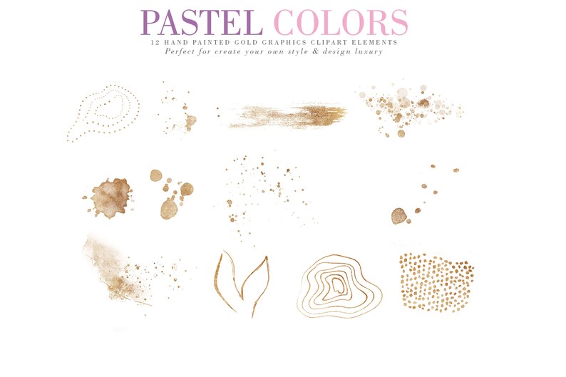Pastel Watercolor Brush Strokes Clipart. Pastel Watercolor - Etsy