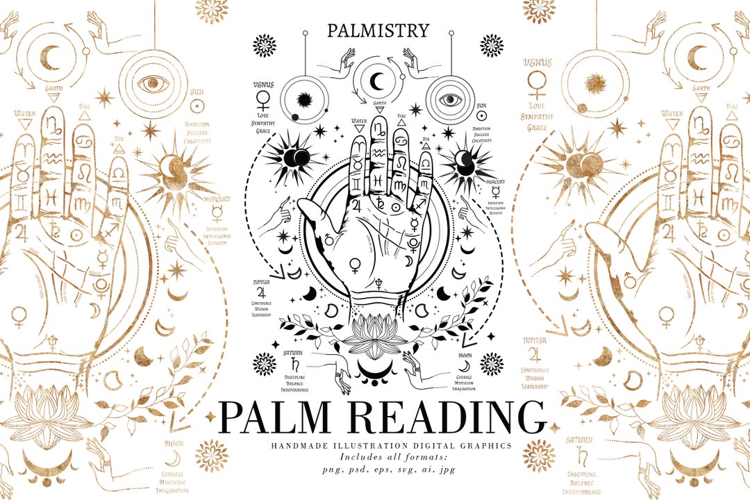 Palm Reading SVG, Cut Files for Cricut, Palmistry , Chiromancy Clipart ...
