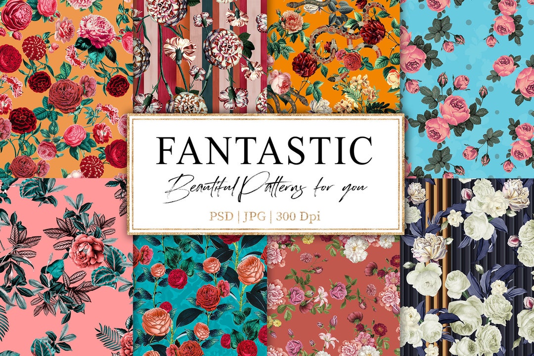 Watercolor Peach Flowers Digital Paper Bouquets Flower Clipart - Etsy