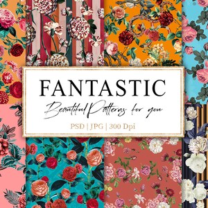 Watercolor Peach Flowers Digital Paper Bouquets Flower Clipart - Etsy