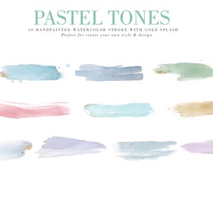 Pastel Watercolor Brush Strokes Clipart Stroke Watercolor - Etsy