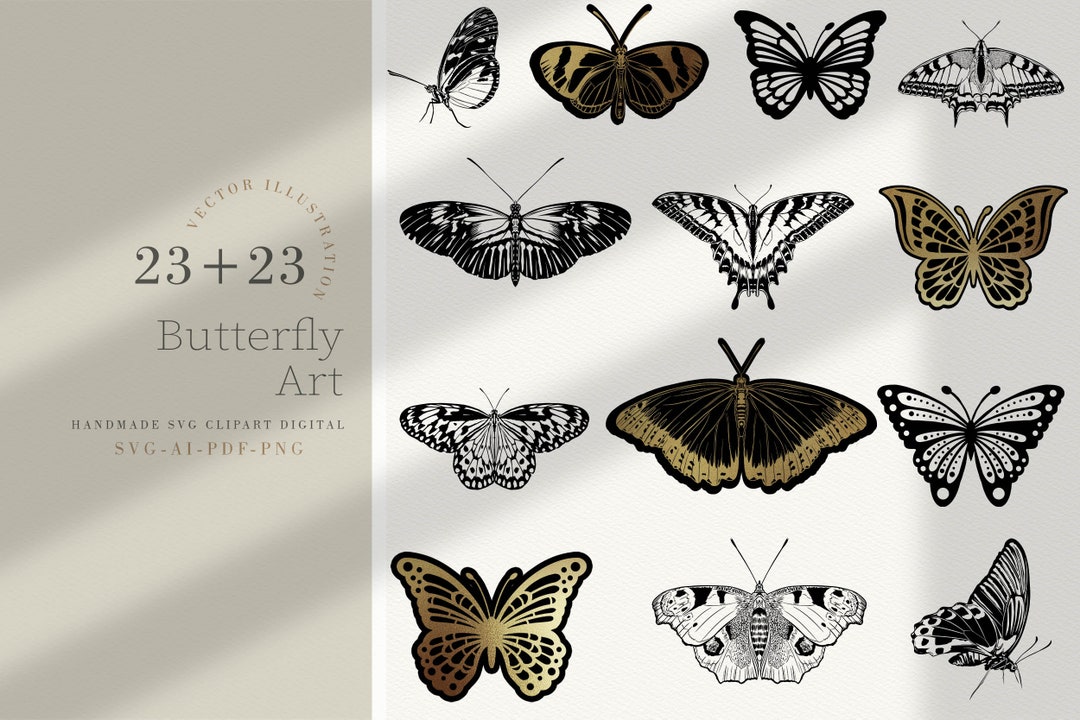 Butterfly SVG Butterfly Vector Butterfly Template - Etsy