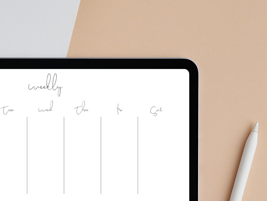 Digital & Printable Weekly Planner | Minimalist Planner - Etsy