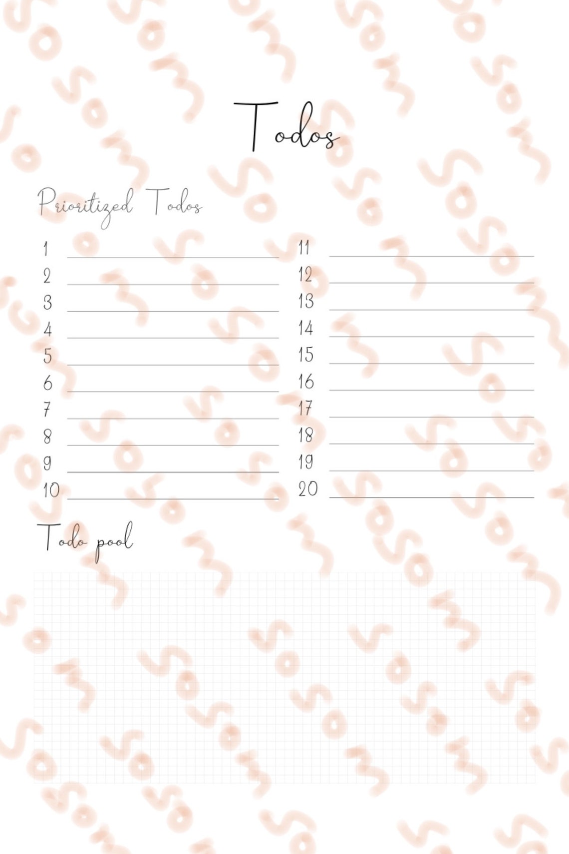 Digital & Printable Todo List, Minimalist Planner - Etsy
