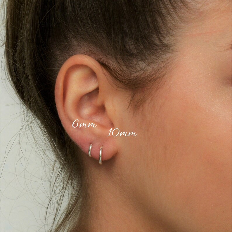 Mini Hoop Earrings Silver Tiny Huggie Hoops Earrings Cartilage - Etsy