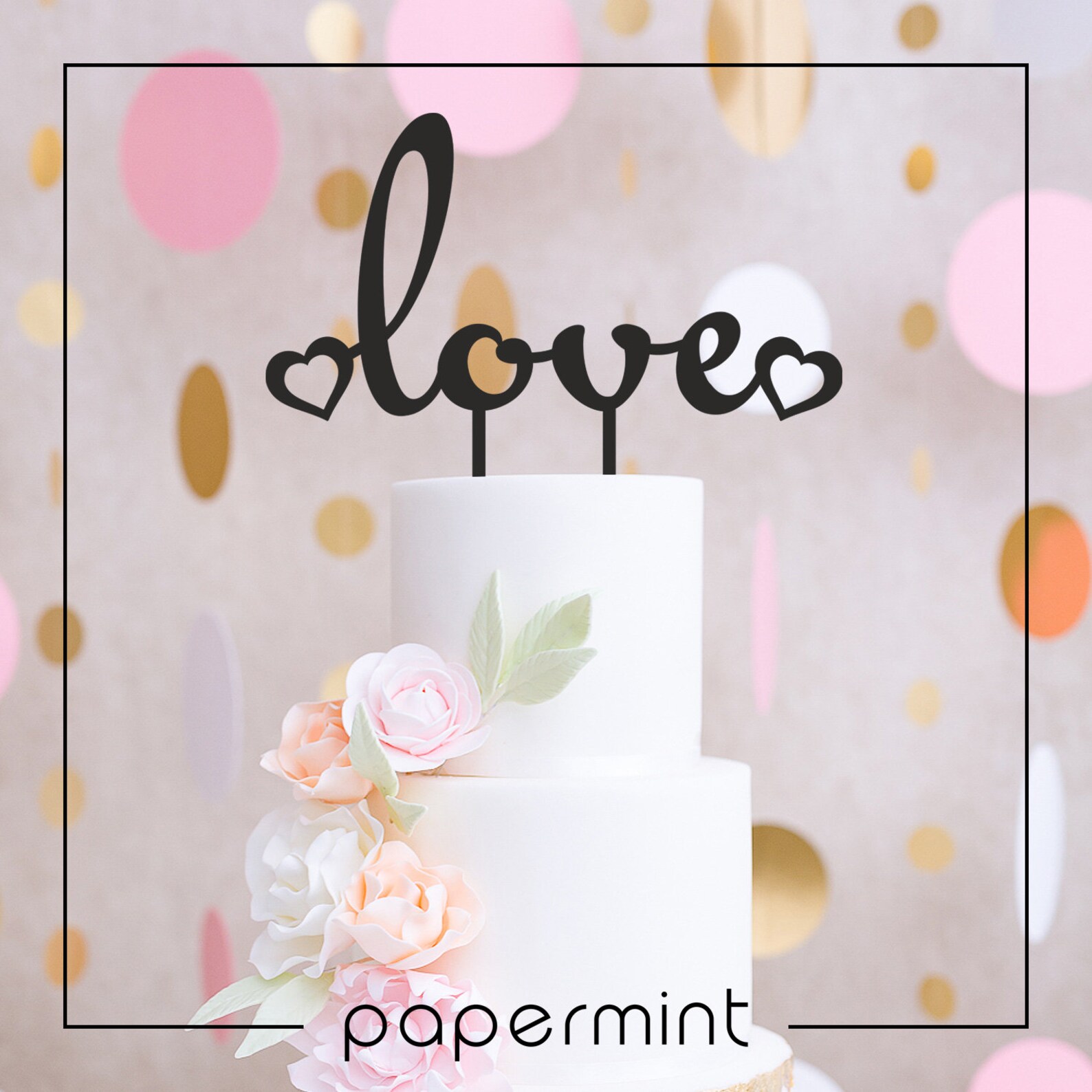 Love Vector Cake Topper. Downloadable Wedding Topper Design. Instant ...