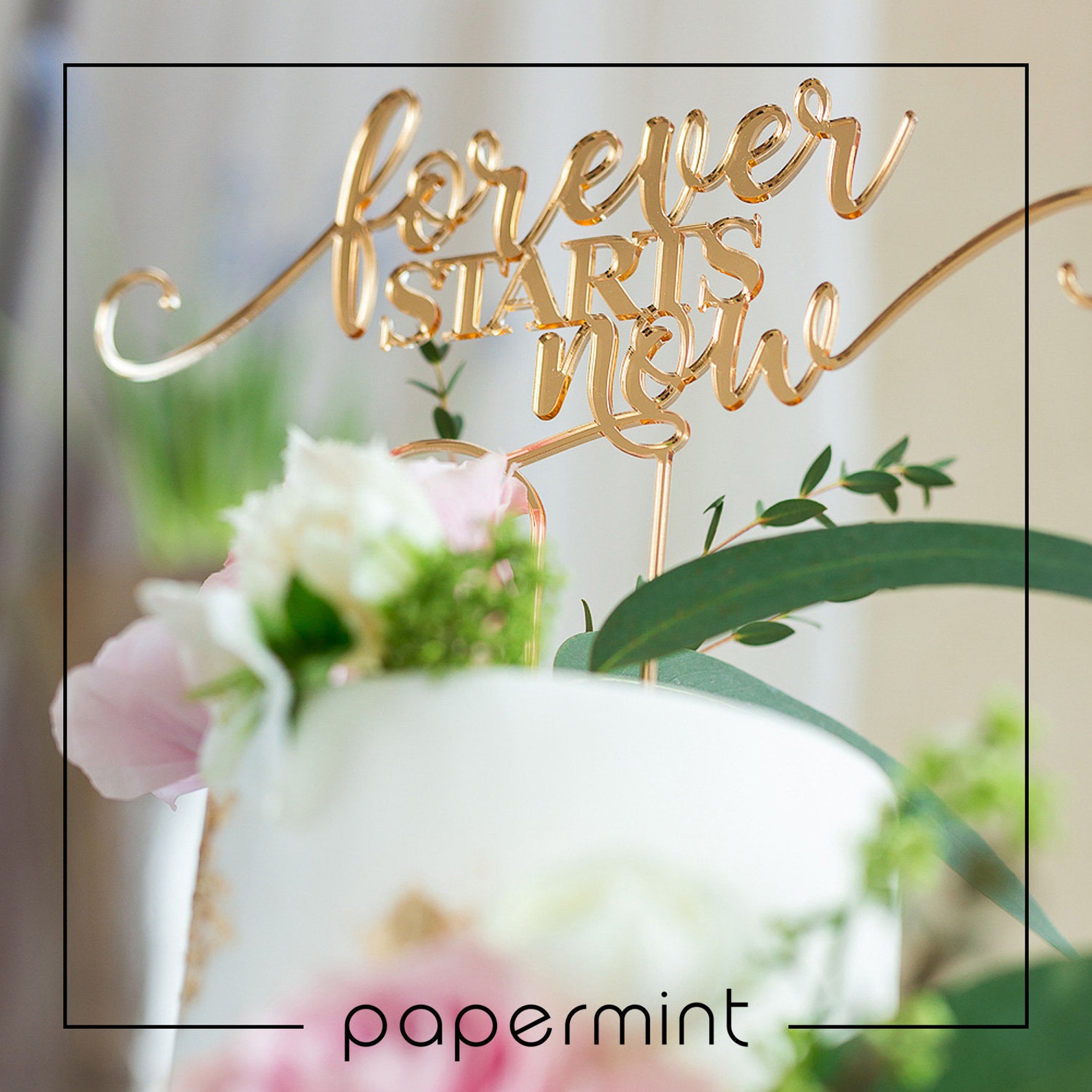 Forever Starts Now Vector Cake Topper. Downloadable Wedding Topper Design. Instant Download Svg ...