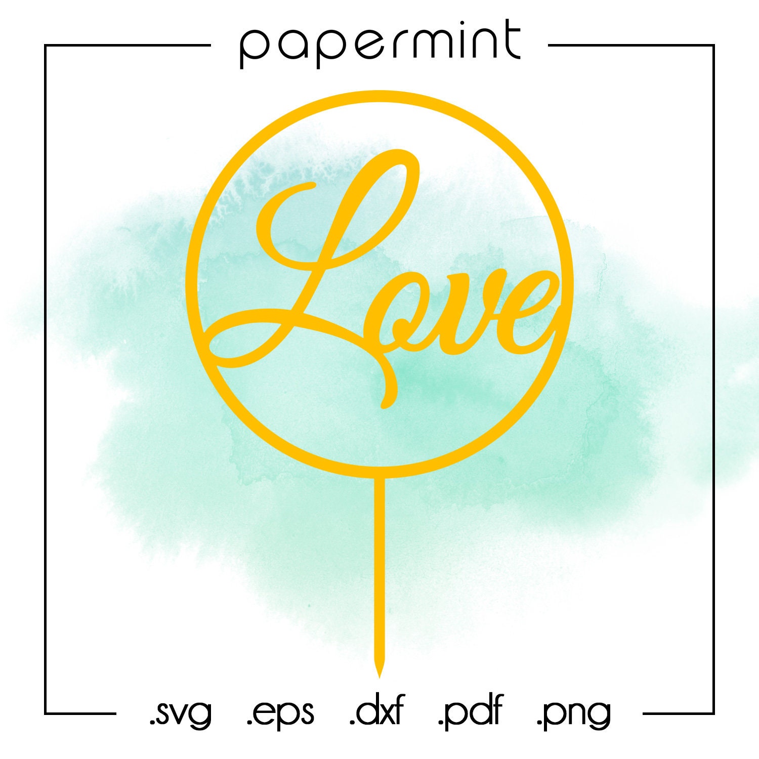 Love Vector Cake Topper. Downloadable Wedding Topper Design. Instant ...