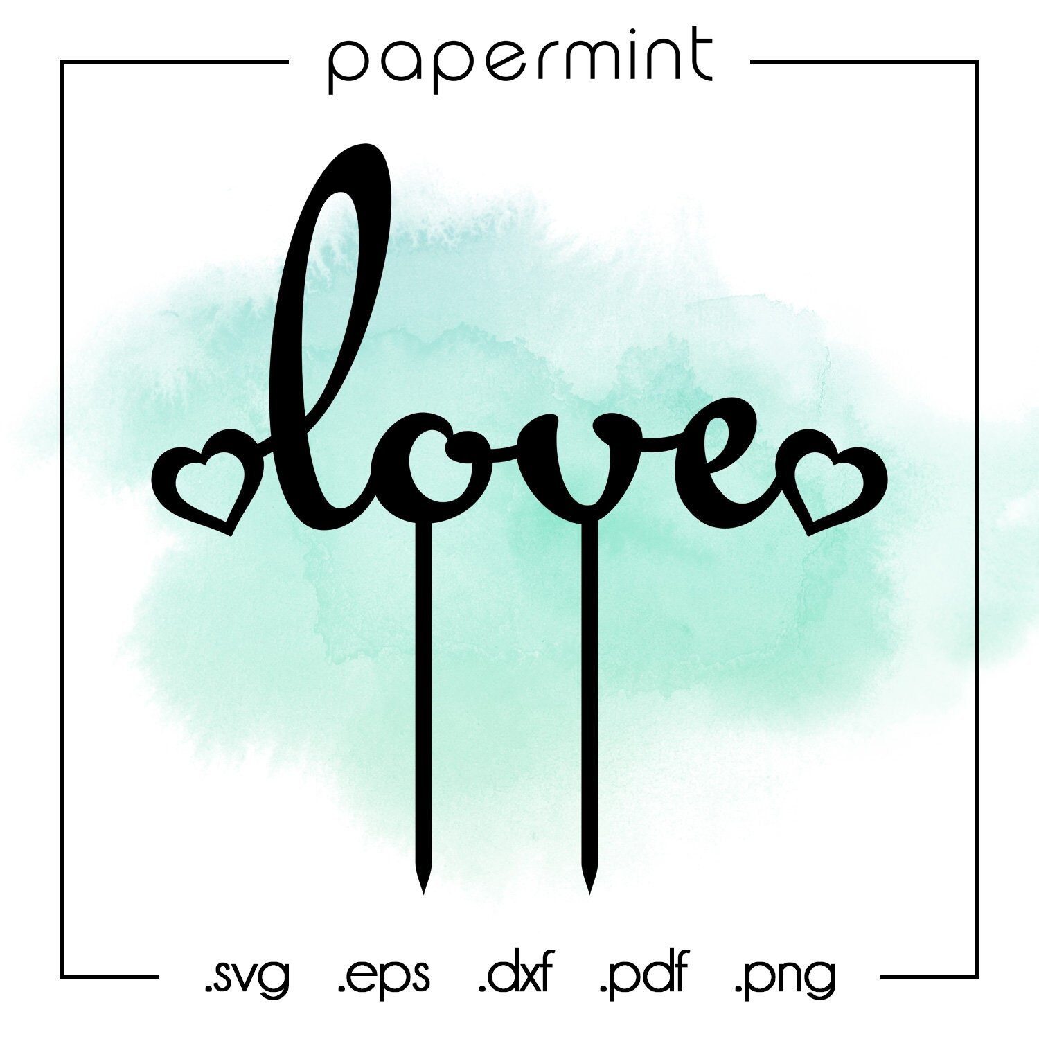 Love Vector Cake Topper. Downloadable Wedding Topper Design. Instant ...