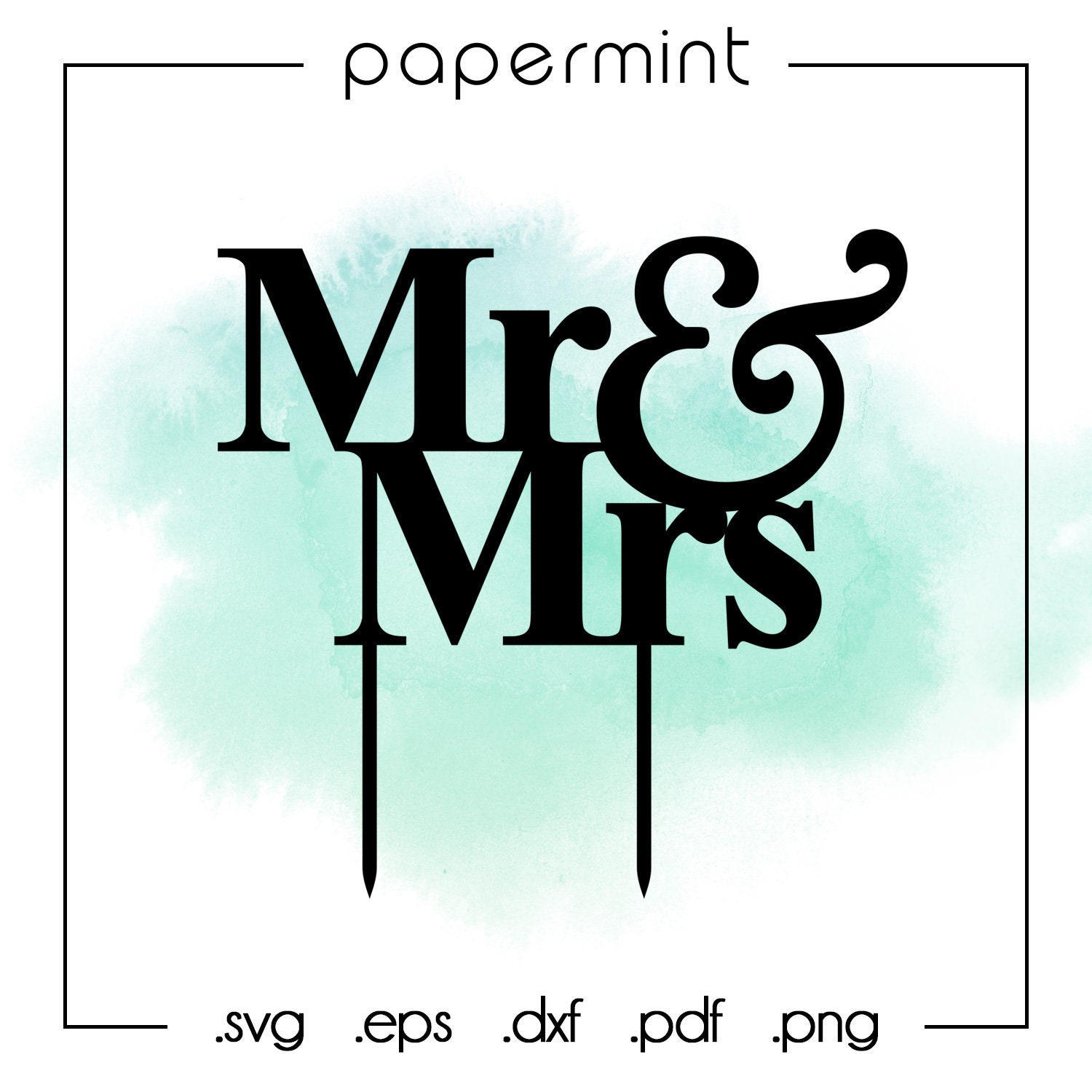 Mr & Mrs Vector Cake Topper. Downloadable Wedding Topper Design ...