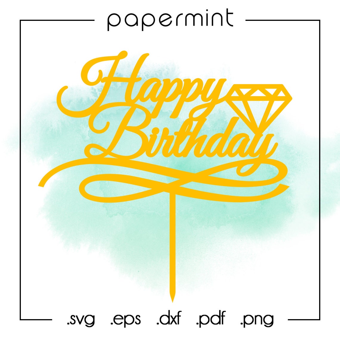 Happy Birthday Vector Cake Topper. Downloadable Birthday Topper Design ...