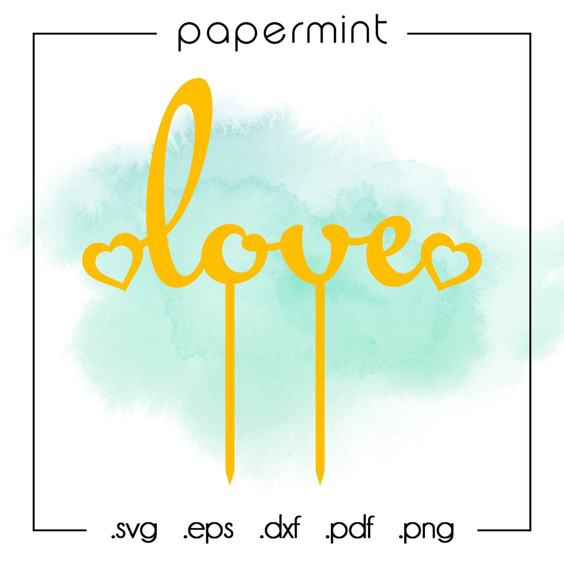 Love Vector Cake Topper. Downloadable Wedding Topper Design. - Etsy