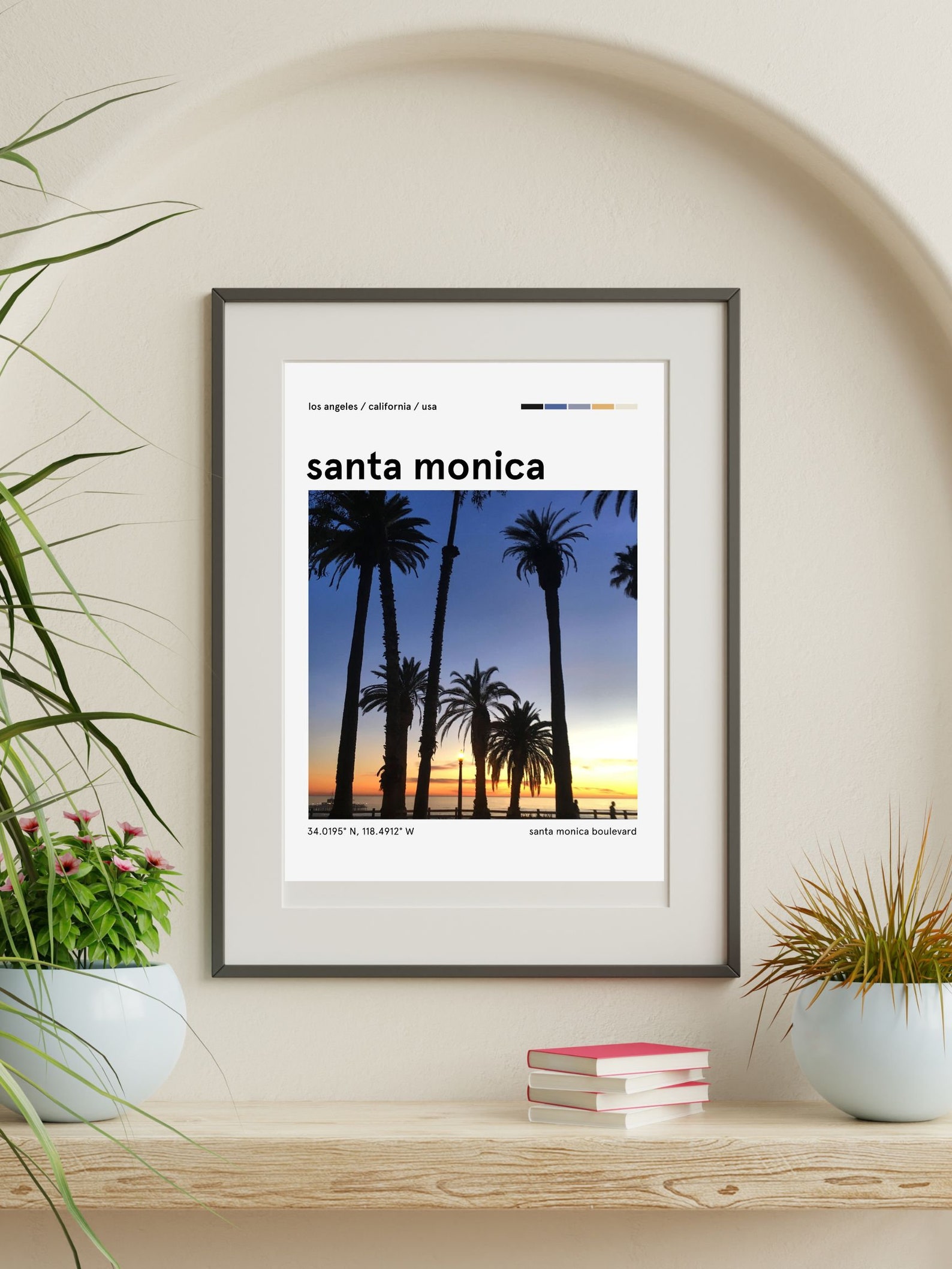 Mini Travel Poster, Santa Monica, 8x11", LA Print, Travel Photography ...