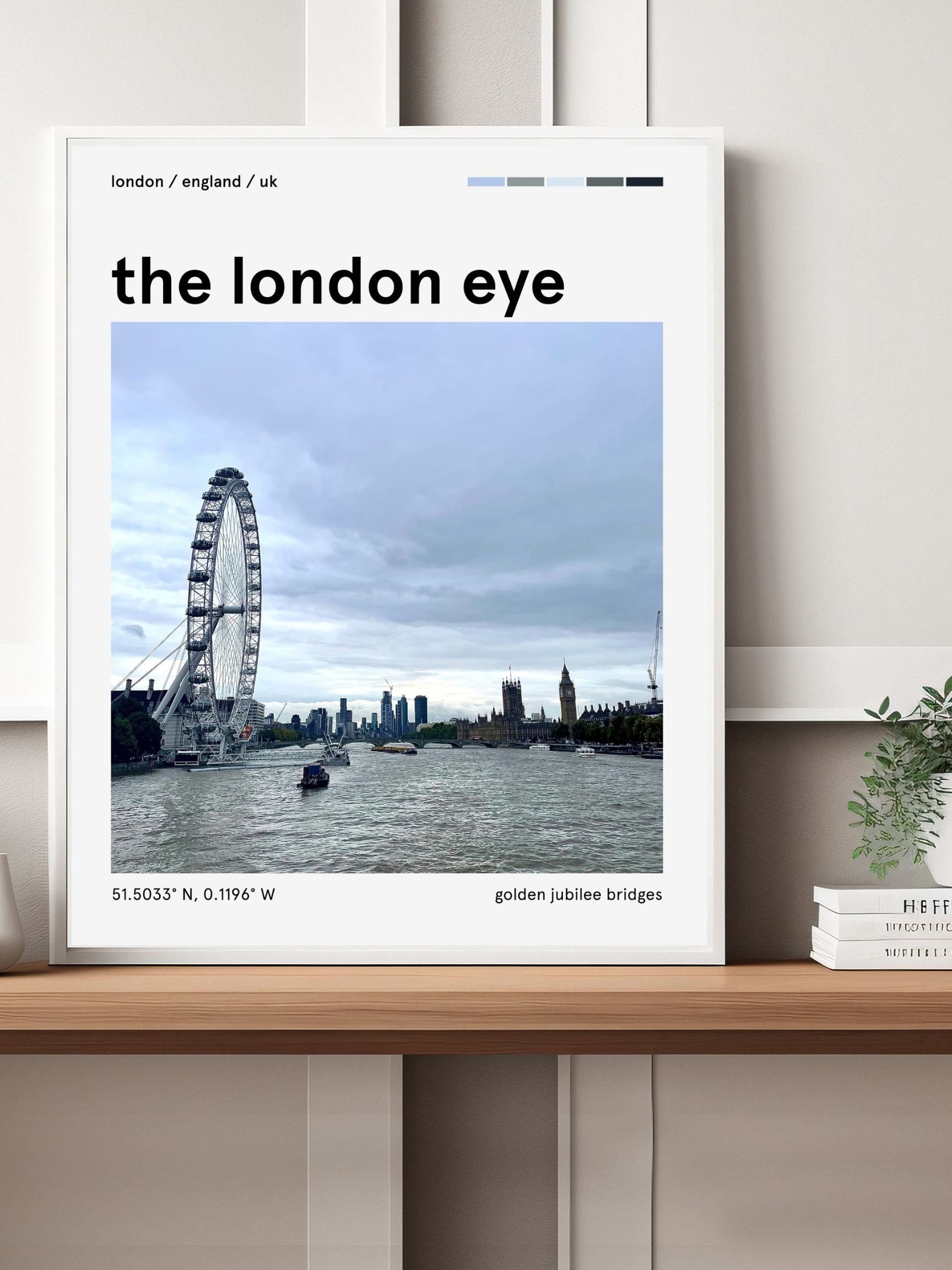 Mini Travel Poster, the London Eye, London, 8"x11", Travel Photography ...