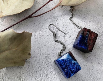 Epoxy resin earrings | Etsy