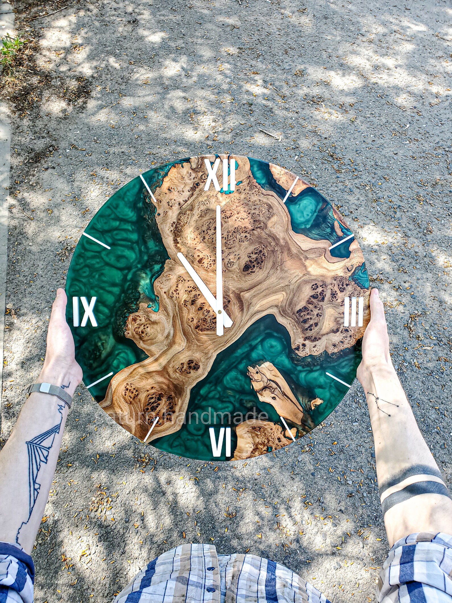 Epoxy and wood wall clock Wood clock epoxy resin wood epoxy | Etsy