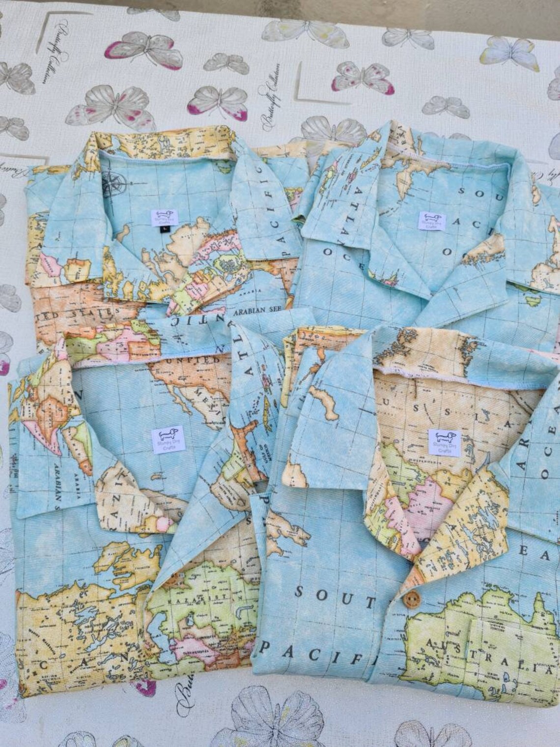 Men's Heavy Cotton World Map Shirt - Etsy