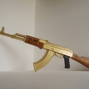 AKM, Gold Kalashnikov Rifle, Wooden Model, Cosplay Accessory - Etsy