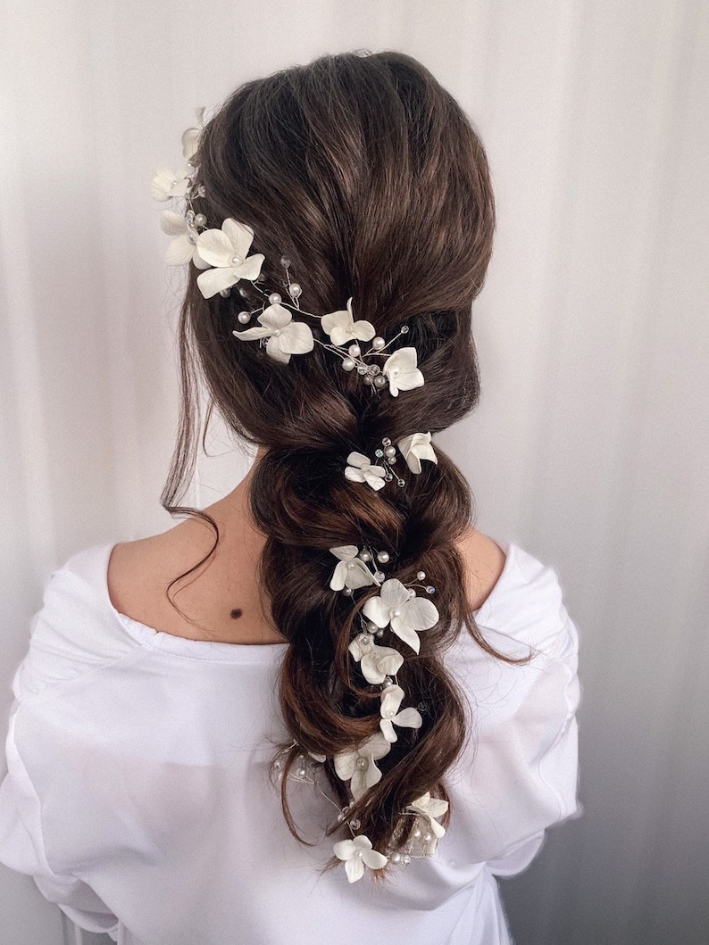 Bridal Hair Vine Extra Long Hair Vine Wedding Floral Hair - Etsy