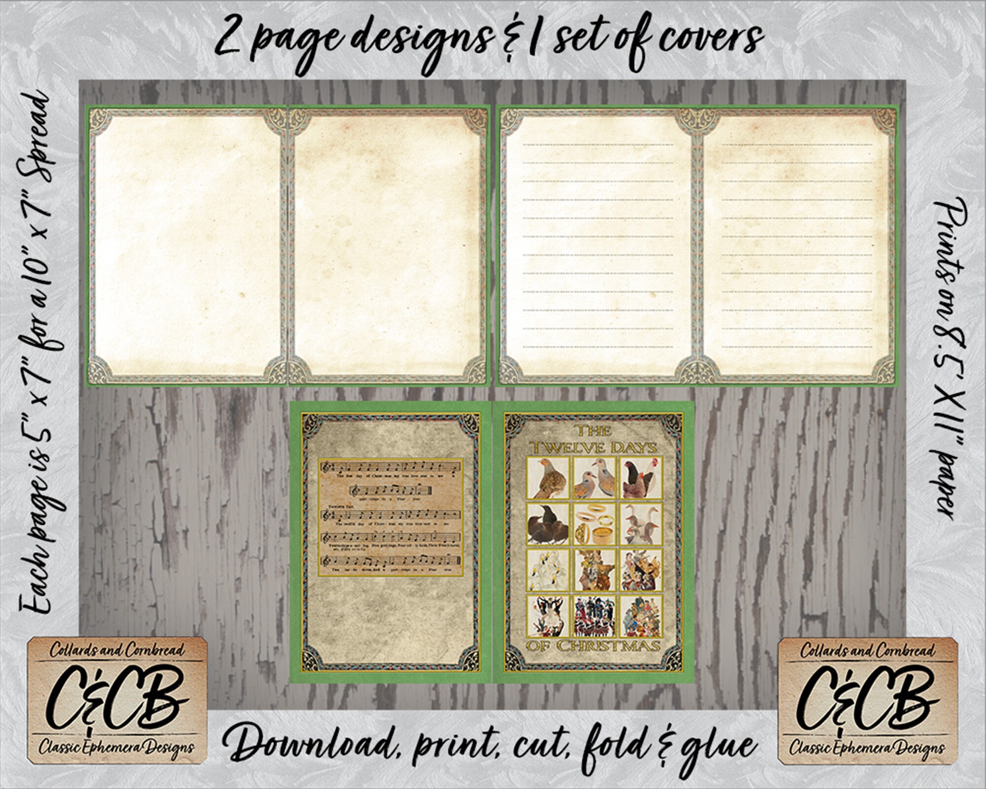 Twelve Days of Christmas Journal Starter Kit Printable Digital Download ...